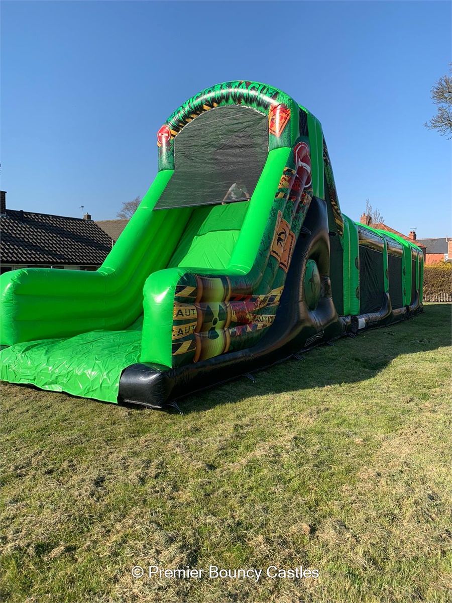 Toxic Adult 12x70ft 3 Part Assault Course - Bouncy Castle, Rodeo Bull ...